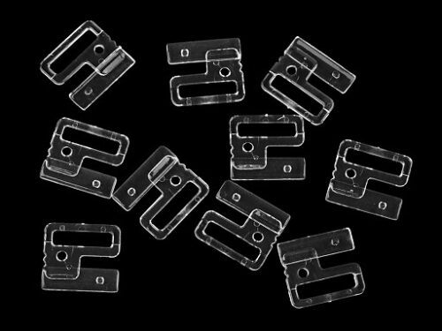 Plastic bikini clasp 15 mm: transparent - Sunnyday Fabrics
